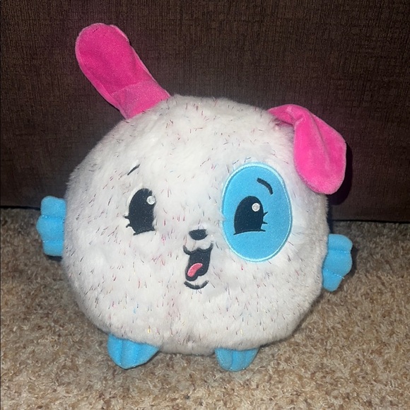 Toys | Pikmi Pops 7 Plush Puppy Dog White Grey Spot Eye Blue Pink 216 ...